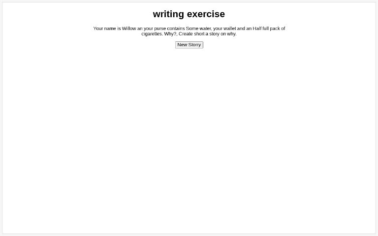 writing exercise ― Perchance Generator