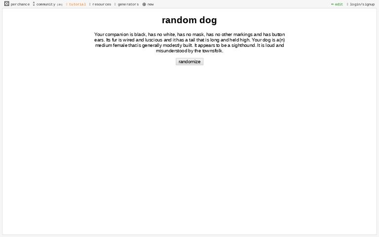 random dog ― Perchance Generator