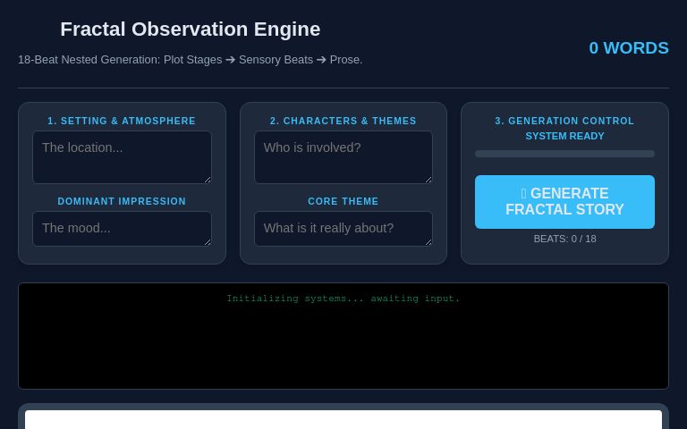 Fractal Observation Engine ― Perchance Generator