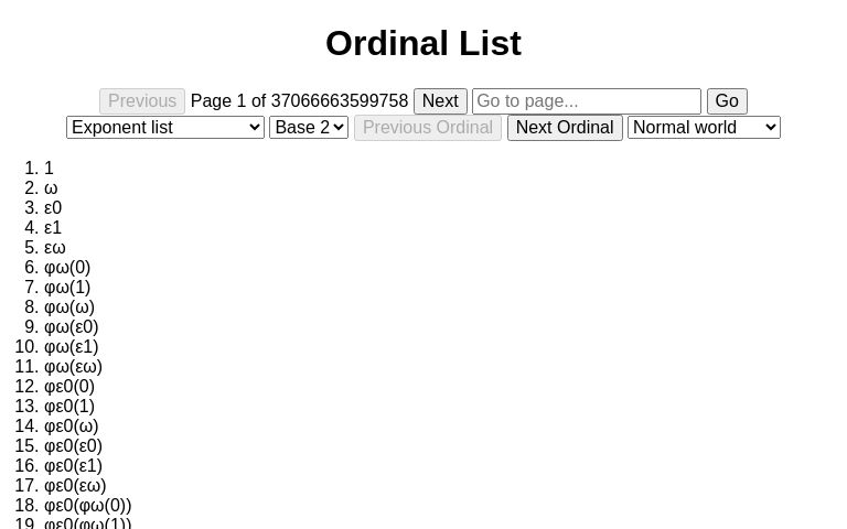 Ordinal List ― Perchance Generator