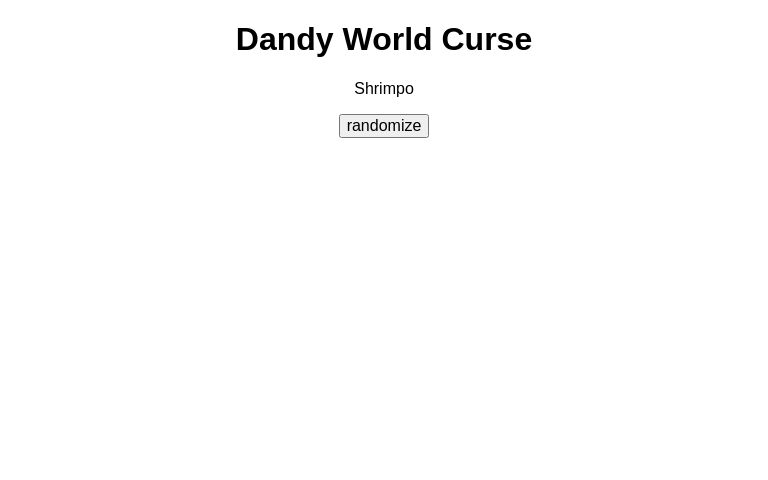 Dandy World Curse ― Perchance Generator