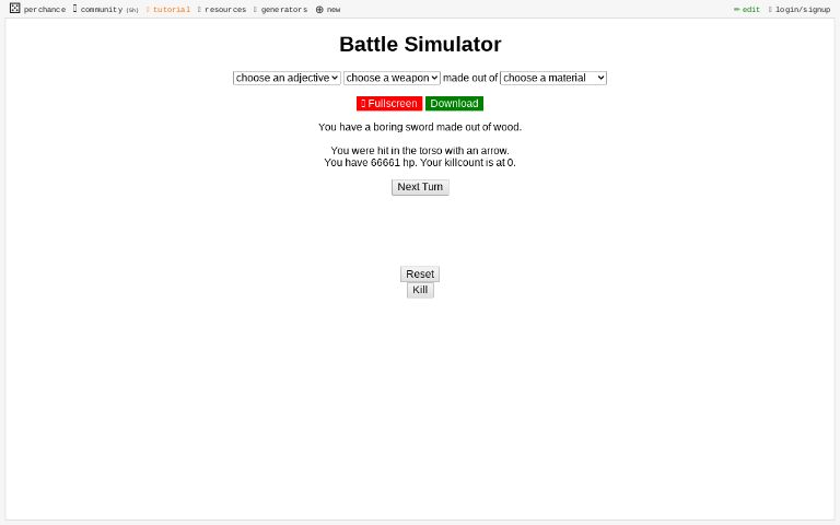 Battle Simulator ― Perchance Generator