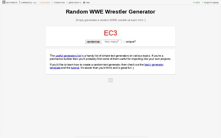 Random WWE Wrestler Generator