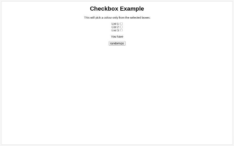 Checkbox Example ― Perchance Generator