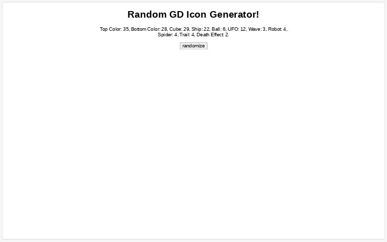 Random GD Icon Generator!