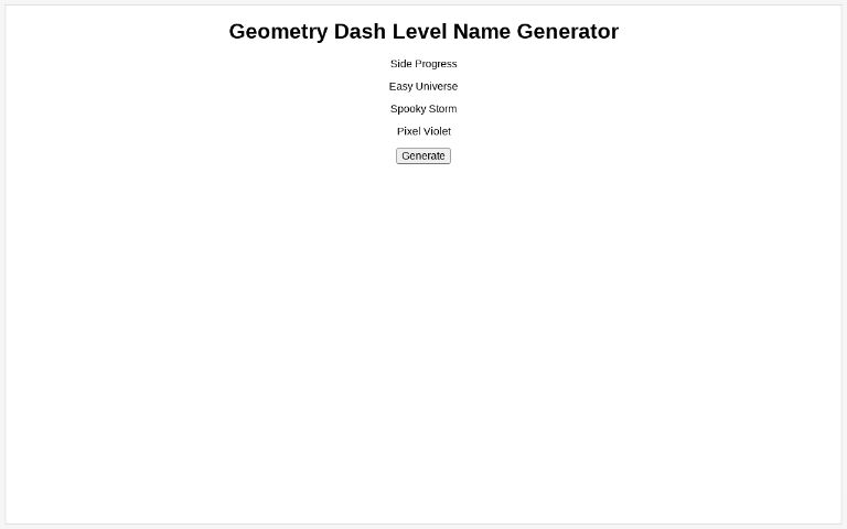 Geometry Dash Level Name Generator