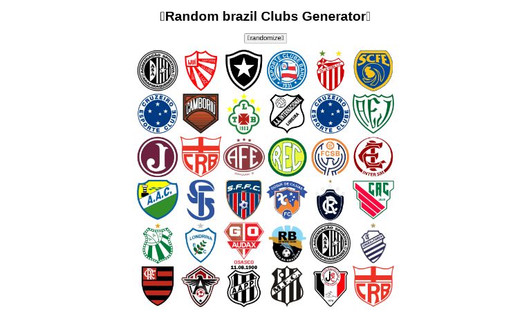 ⚽Random brazil Clubs Generator⚽