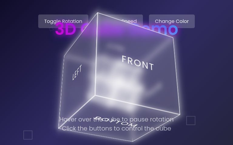 3D Cube Demo ― Perchance Generator