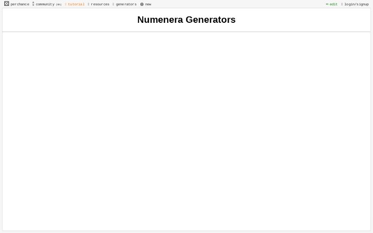 Numenera Generators