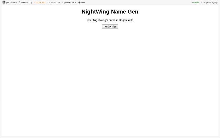 NightWing Name Gen ― Perchance Generator