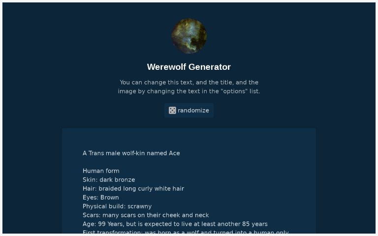 Werewolf Generator