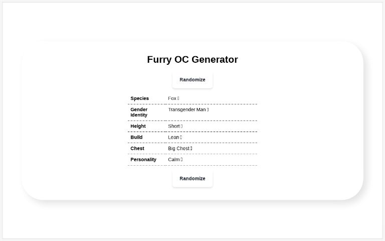 Furry OC Generator