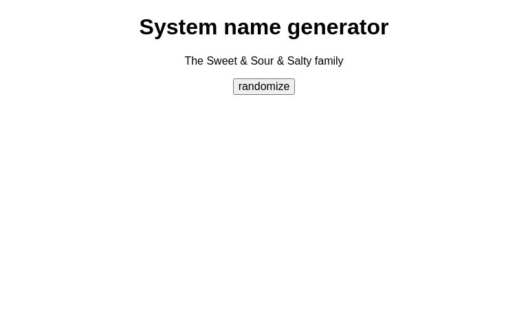 System name generator