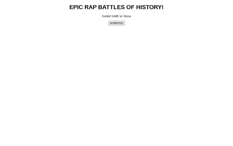 EPIC RAP BATTLES OF HISTORY! ― Perchance Generator
