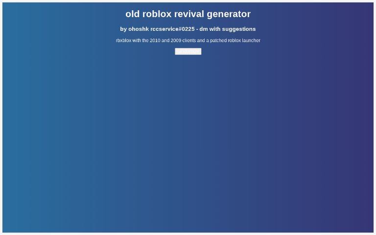 old roblox revival generator