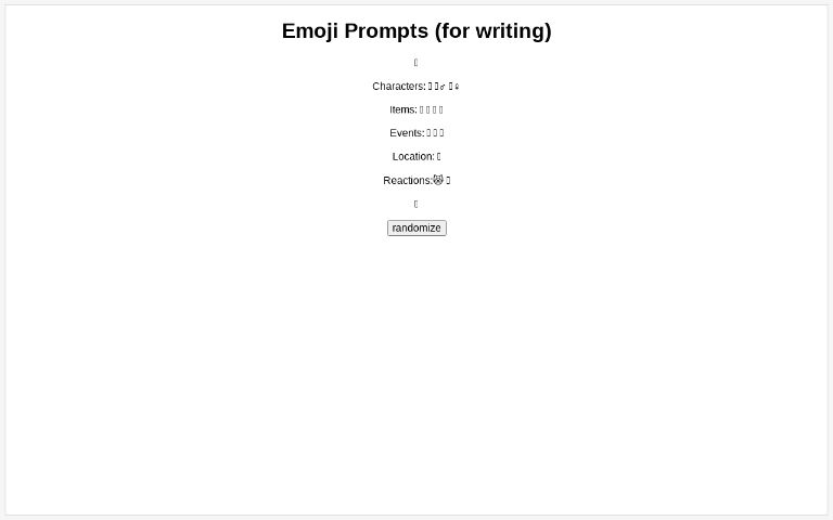 Emoji Prompts (for writing) ― Perchance Generator