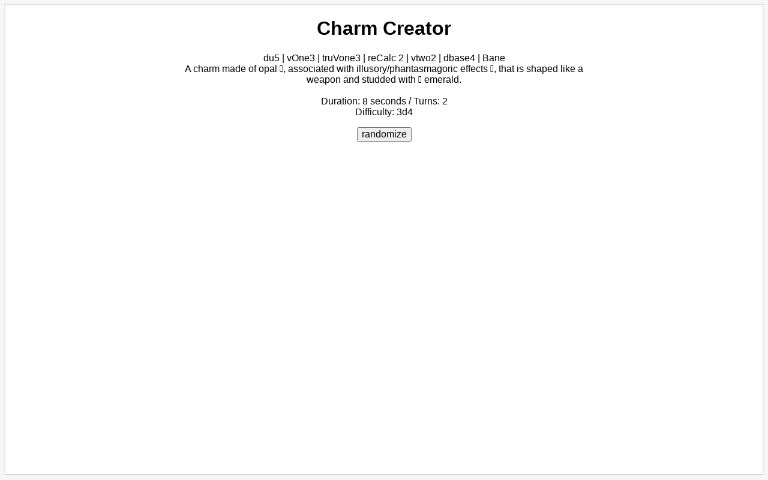 Charm Creator ― Perchance Generator