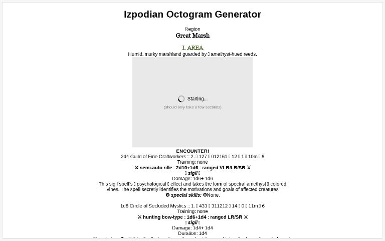Izpodian Octogram Generator