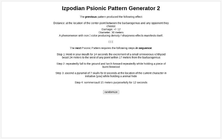 Izpodian Psionic Pattern Generator 2
