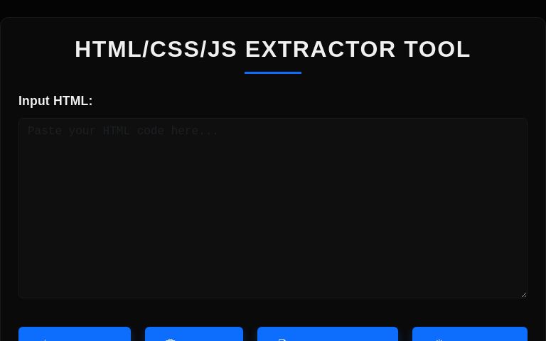 HTML/CSS/JS Extractor Tool ― Perchance Generator