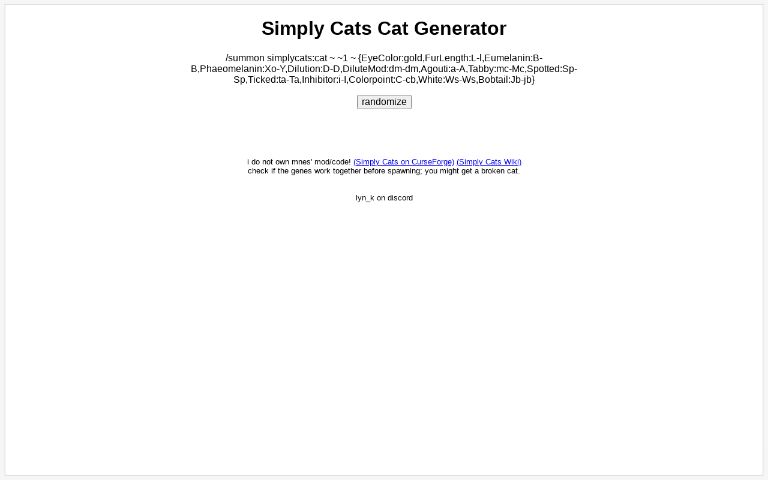 Simply Cats Cat Generator