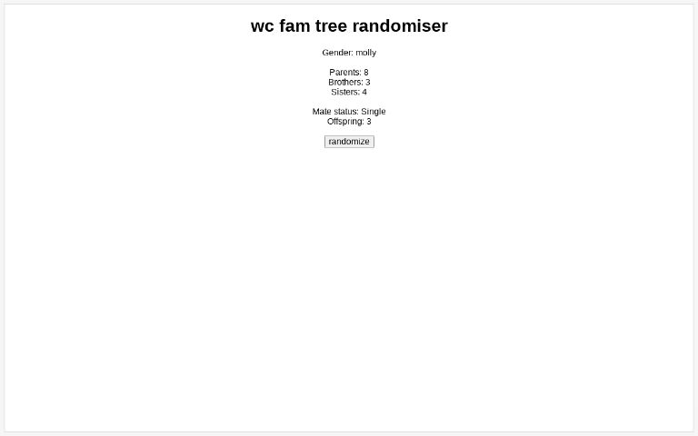 wc fam tree randomiser ― Perchance Generator