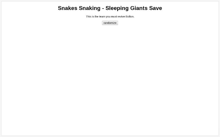 Snakes Snaking - Sleeping Giants Save ― Perchance Generator