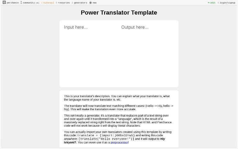 Power Translator Template ― Perchance Generator