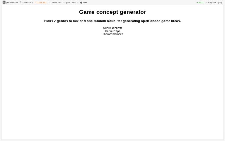 Game concept generator