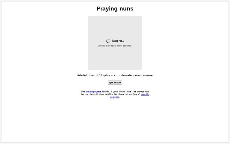 Praying nuns ― Perchance Generator