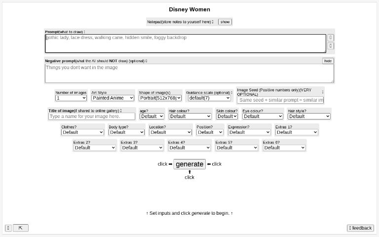 Thick Girl/Thin/Disney Image MegaGen ― Perchance Generator