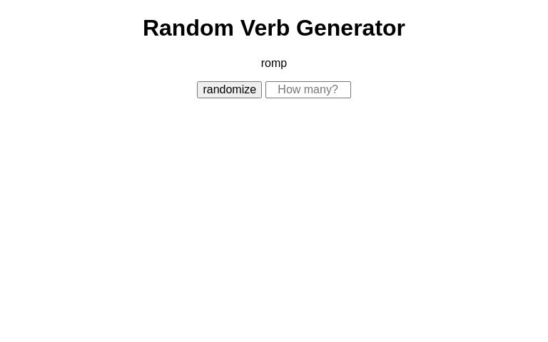 Random Verb Generator