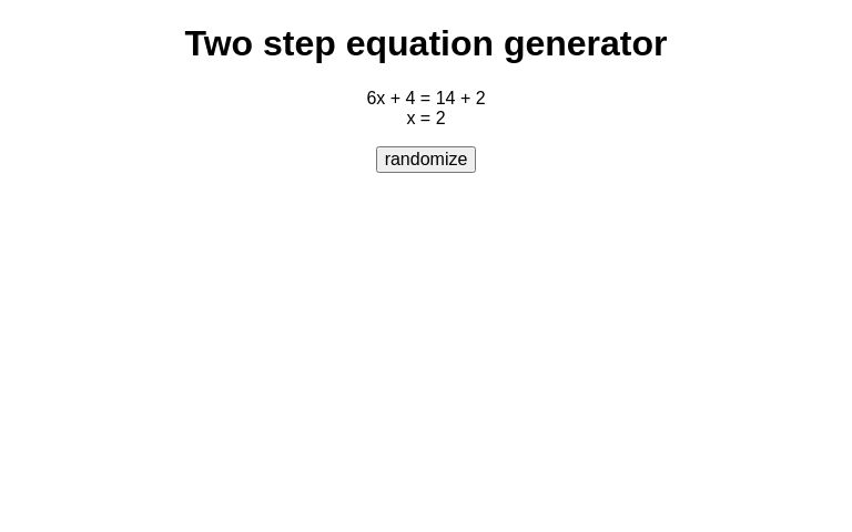 Two step equation generator