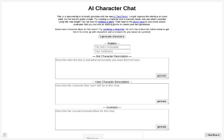 AI Character Chat (free, no sign-up, unlimited)