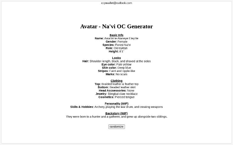 Avatar - Na'vi OC Generator