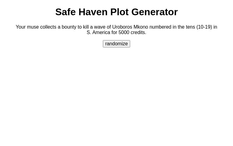 Safe Haven Plot Generator