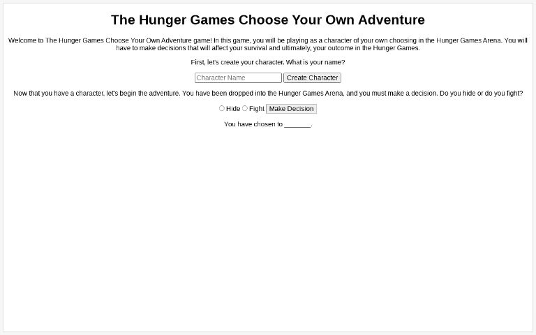 The Hunger Games Choose Your Own Adventure ― Perchance Generator