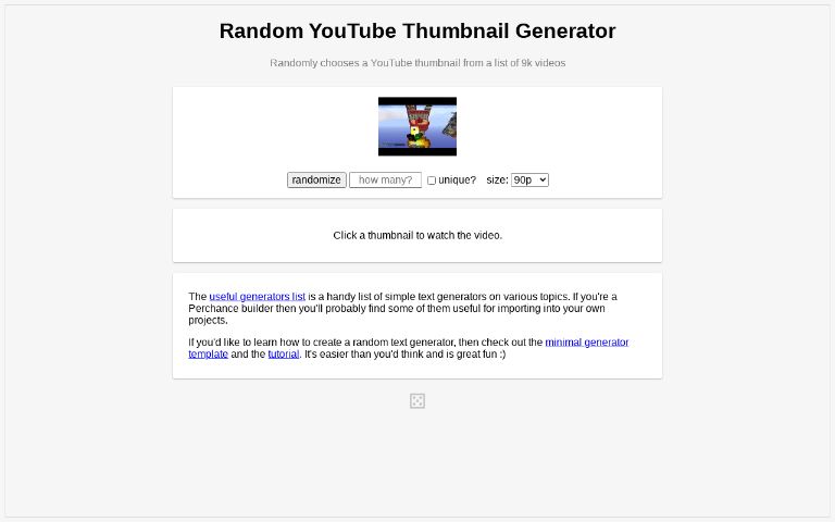 Random YouTube Thumbnail Generator