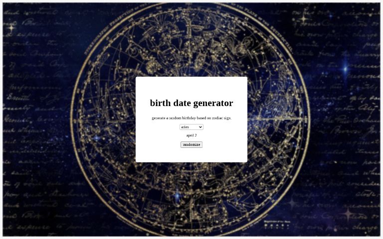 birth date generator