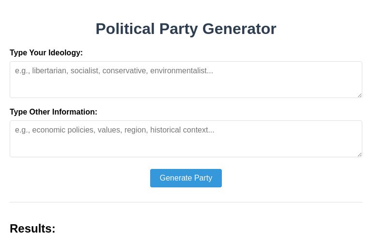 Political Party Generator