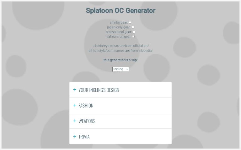 Splatoon OC Generator