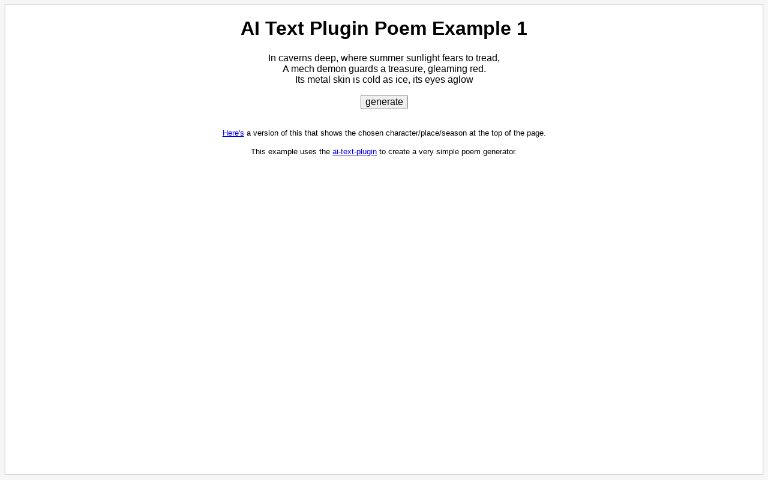 AI Text Plugin Poem Example 1