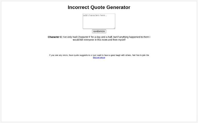 Incorrect Quote Generator ― Perchance