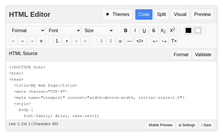 Welcome to HTML Editor ― Perchance Generator
