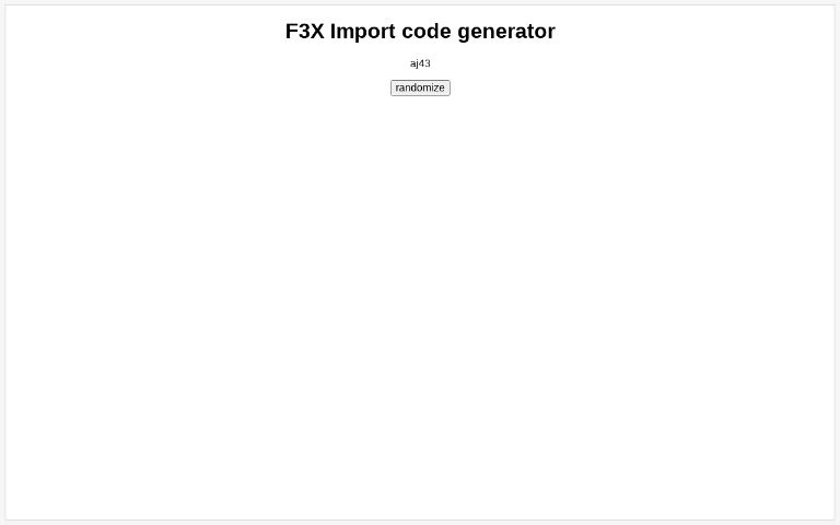 F3X Import code generator