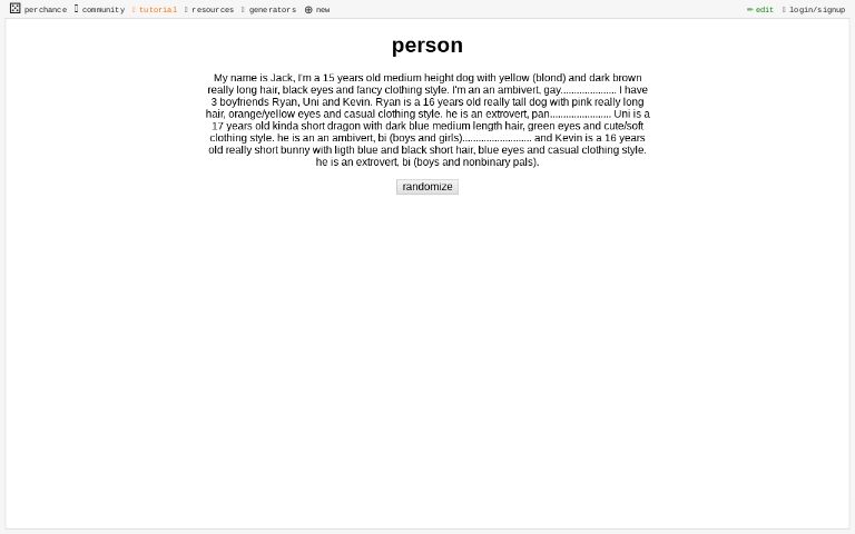 person ― Perchance Generator