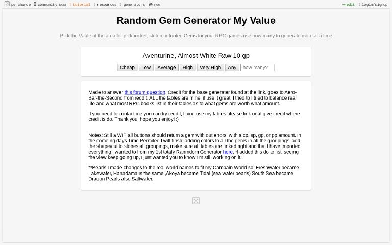 Random Gem Generator My Value