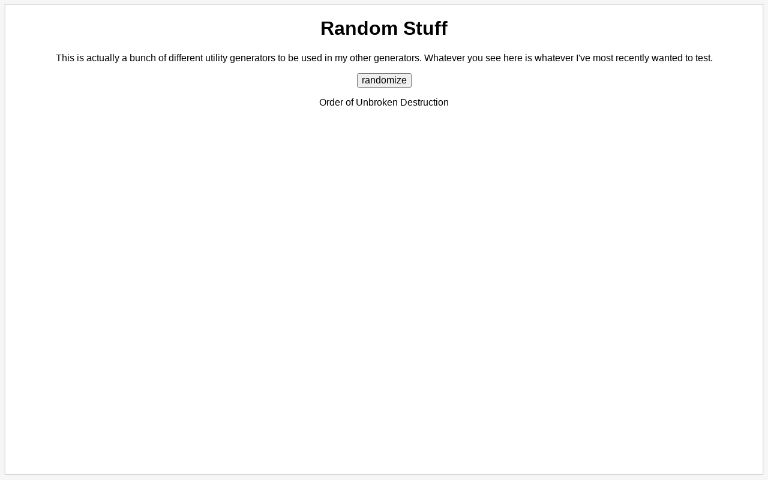 Random Stuff ― Perchance Generator