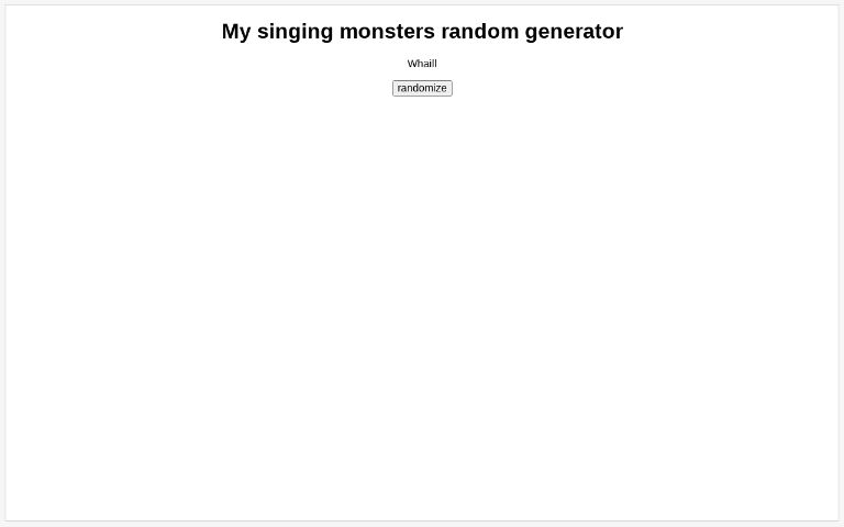 My singing monsters random generator