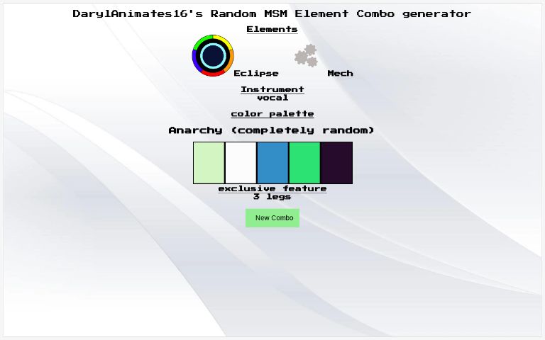 Element Combo Generator